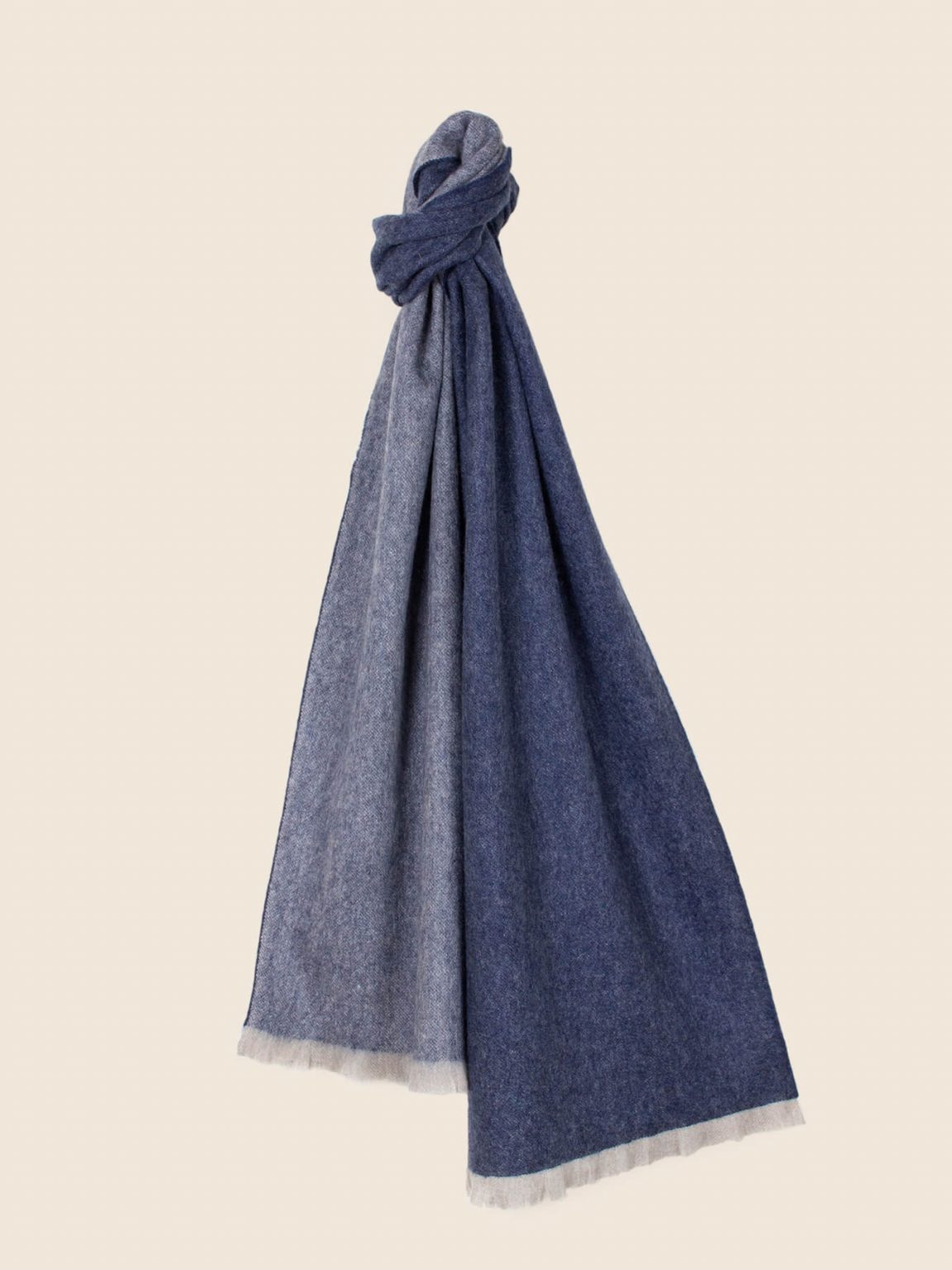 Timeless Reversible Cashmere Scarf Navy • Oats & Rice