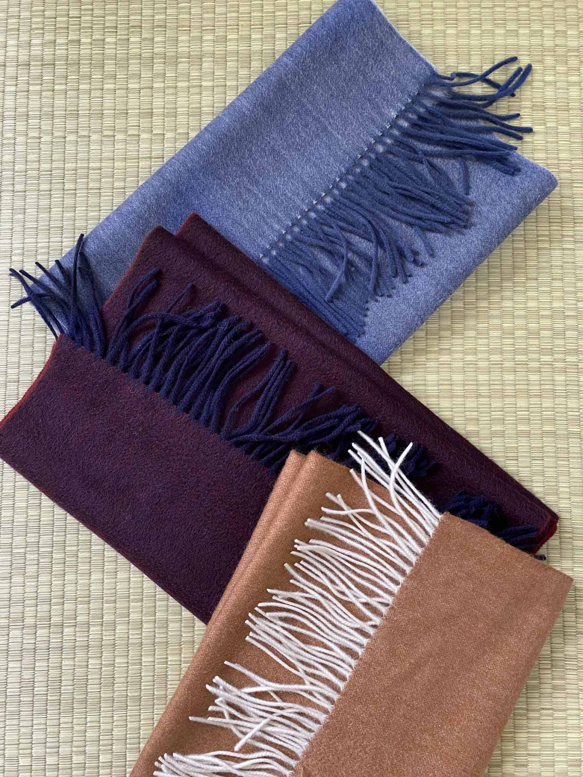 Two-Tone Reversible Cashmere Shawl Charcoal • Oats & Rice